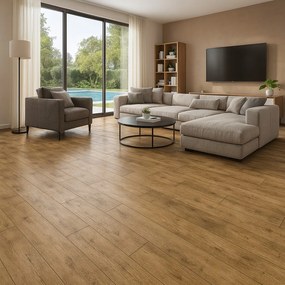 Beauflor, PVC podlaha - lino Texalino Supreme 7801 Valley Oak - dub, na míru, šíře 5m, hnědá, filc, chodba / předsíň