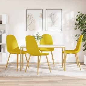 Jídelní židle 4 ks hořčicově žluté samet 325686