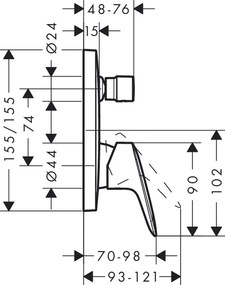 Hansgrohe Logis, vanová baterie pod omítku, chromová, 71405000