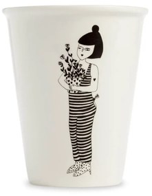 helen b Porcelánový hrnek Lili Flowerpot 220 ml, bílá barva, porcelán