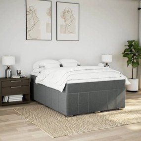 Box spring postel s matrací tmavě šedá 140x200 cm textil 3285478
