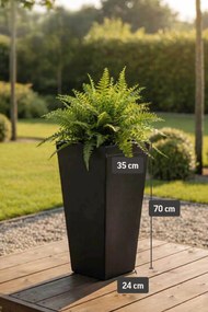 Květináč CLASSIC, sklolaminát, výška 70 cm, antracit