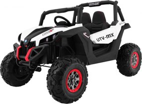 Ramiz Dětská bugina SuperStar bílá + MP4 + pohon 4x4 + dálkové ovládání + zavazadlový prostor + LED + zámek dveří