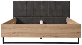 Manželská postel Nathan 160x200cm - dub artisan/černá