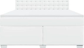 Box spring postel s matrací bílá 180x200 cm umělá kůže 3286133