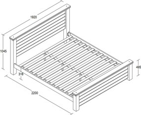 Postel 180x200 cm BAYERN + 2 ks matrace 90 cm LITERA 90