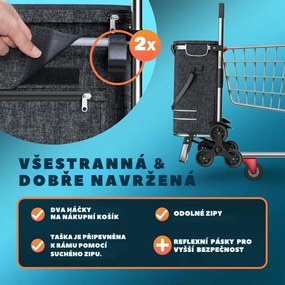Nákupní taška na kolečkách do schodů COMFORT, 50l, černá Jurhan