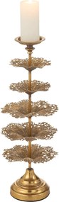 Zlatý kovový svícen ve tvaru stromku Tree Flower M – 22*22*62 cm