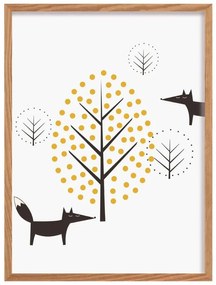 Yellow Tipi Dětský obraz Scandi Forest fox 40 x 30 cm