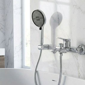 Rea Vision Premium, nástěnná vanová baterie s ruční sprchovou soupravou, chromová, REA-B6739