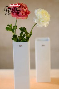 Paramit QUADRO Váza hranatá 8,5x30 cm bílá