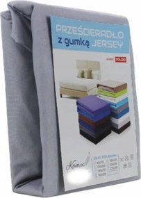 Prostěradlo S Gumou Jersey Vip Bok 30CM Bavlna Světle Šedá 180x220