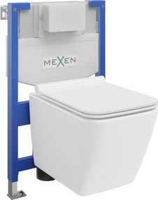 Mexen Vega podomítková WC sada Fenix XS-F s WC mísou a pomalu padajícím sedátkem, bílý lesk - 68030654000