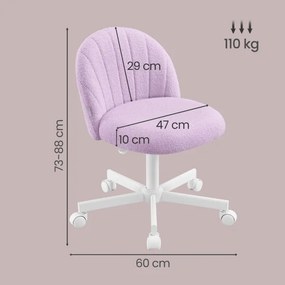 Kosmetická židle s kolečky TEDDY OBGB35027P101 fialová