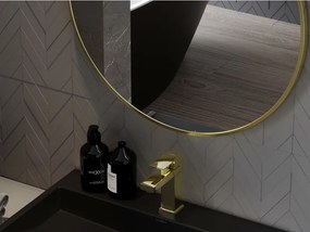 Mexen Loft, kulaté koupelnové zrcadlo 90 cm, barva rámu zlatá lesklá, 9850-090-090-000-50