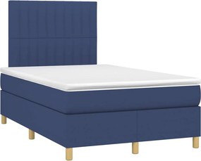Box spring postel s matrací a LED modrá 120 x 200 cm textil 3135587