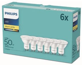 Philips | SADA 6x LED Žárovka Philips GU10/4,7W/230V 2700K | P5417