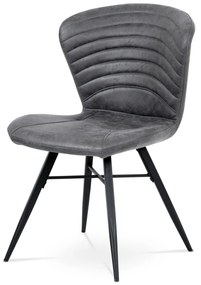 AUTRONIC Jídelní židle, šedá látka vintage, kov černý mat HC-442 GREY3