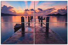 Obraz na plátně - Krásný západ slunce nad jezerem 1164E (150x100 cm)