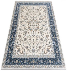 koberec Vlna NAIN vzor rámu ornament 7179/51913 béžový / tmavě modrá velikost 120x170 cm | krásné koberce cz
