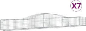 Klenuté gabionové koše 7 ks 400x50x40/60 cm pozinkované železo 3146962