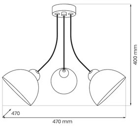 Přisazený lustr QUEEN 3xE27/15W/230V černá