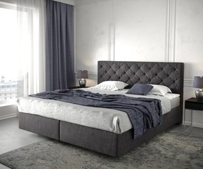 DELIFE Boxspring postel Dream-Great 180x200 cm černá s matrací a topperem