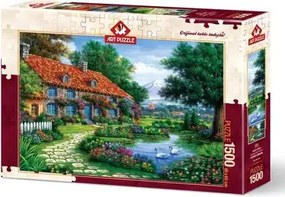 ART PUZZLE 4551 Puzzle Zahrada s labutěmi / 1500 dílků / od 15 let