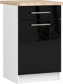 Kuchyňská skříňka Olivia S50 SZ1 bílá/černý lesk