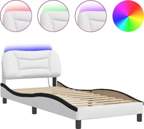 Rám postele s LED bez matrace Hvar bílý a černý 90x190 cm 3213905