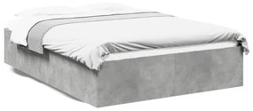 Rám postele betonově šedý 140 x 200 cm kompozitní dřevo