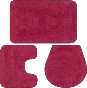vidaXL Sada koupelnových předložek 3 kusy textilní [133223] Barva: Fuchsiová