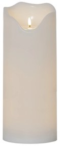 STAR TRADING Venkovní osvětlení LED Pillar Candle Flamme 40 cm, bílá barva, plast