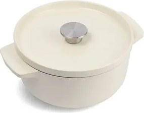 KitchenAid Litinový kastrol s poklicí krémová 22 cm / 3,3 l / litina /