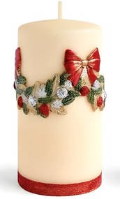 Vánoční svíčka Girlanda I 14 cm krémová