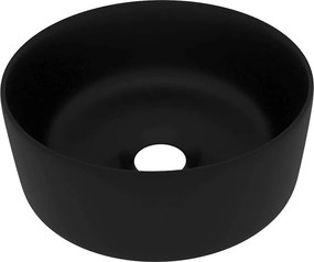Luxusní umyvadlo kulaté matné černé 40 x 15 cm keramické 147019