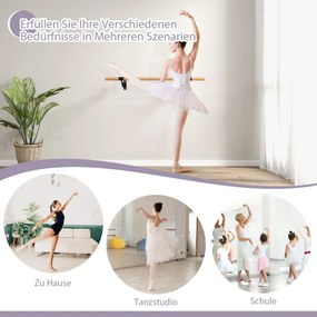 Costway 120 cm dlouhá taneční tyč Nástěnná baletní tyč s pevnou