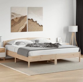 vidaXL Rám postele s čelem voskově 180x200 cm masivní borovice [3216191] Barva: Bílá
