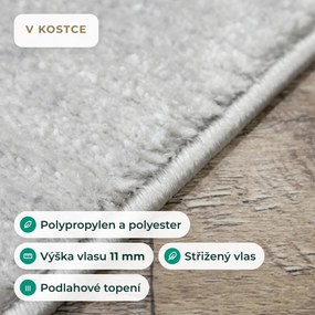 Angel Carpet, Kusový koberec Zafiro 25 Grey, 120x170, šedá, kancelář