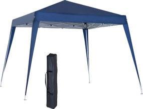 Skládací stan Outsunny 2,4x2,4m, zahradní altán, voděodolný, rychloupínací design, ocelový rám a Oxfordská tkanina pro venkovní použití, modrý