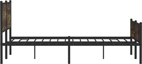 Kovový rám postele bez matrace kouřový dub 160 x 200 cm 3301386