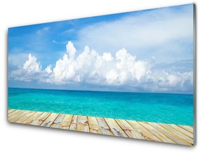 akrylový obraz Moře Mraky Molo Krajina 125x50 cm