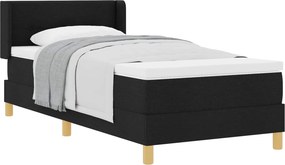 Postel s boxspringem s čelo Černá 190 x 90 cm textil 3341267