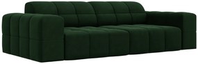 OnaDnes -20% Lahvově zelená sametová třímístná pohovka Cosmopolitan Design Chicago 204 cm