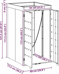 vidaXL Skladování s košem a stříškou pro koš 240L Antracit Ocel [42018687]