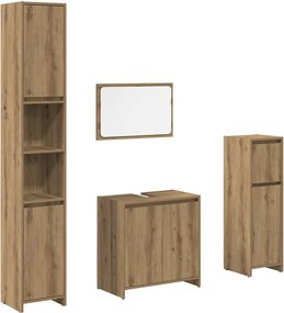 4dílná koupelnová sestava dub artisan kompozitní dřevo 3328556