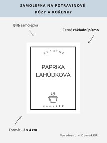 Samolepka na kořenky PAPRIKA LAHŮDKOVÁ bílá 3 × 4 cm základní písmo