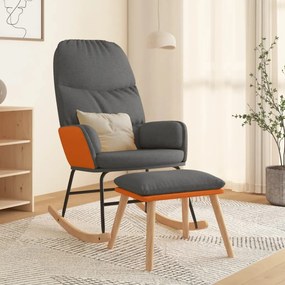Houpací křeslo se stoličkou světle šedé textil 3097401
