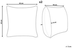 Sada 2 bavlněných polštářů s geometrickým vzorem 45 x 45 cm šedé HOYA Beliani