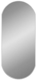 vidaXL Nástěnné zrcadlo stříbrné 90x40 cm oválné